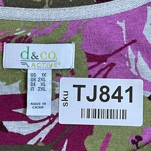 D&Co. | Tops | D Co Active Tropical Print Elbow Sleeve V Neck Top Women ...